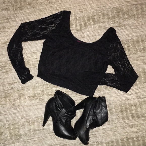 Madden Girl | Tops | New Material Girl Black Lace Crop Top | Poshmark